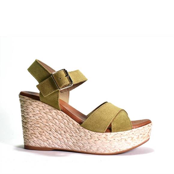 Cordani | Shoes | New Cordani Brittany Wedge Sandal In Khaki Suede ...